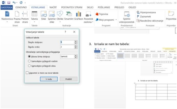 Računalniške osnove: Kako narediš tabelo v Wordu? - Slovenec